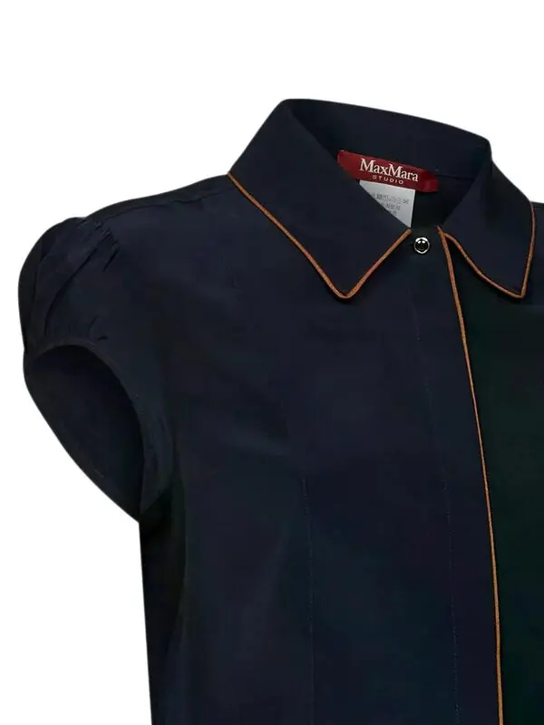 Max Mara Piping-detail Silk Shirt