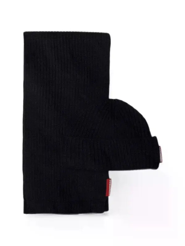 Dsquared2 Ribbed-knit Scarf And Beanie Hat