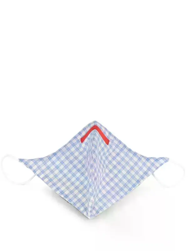 Isaia Gingham-check Face Mask - Blue