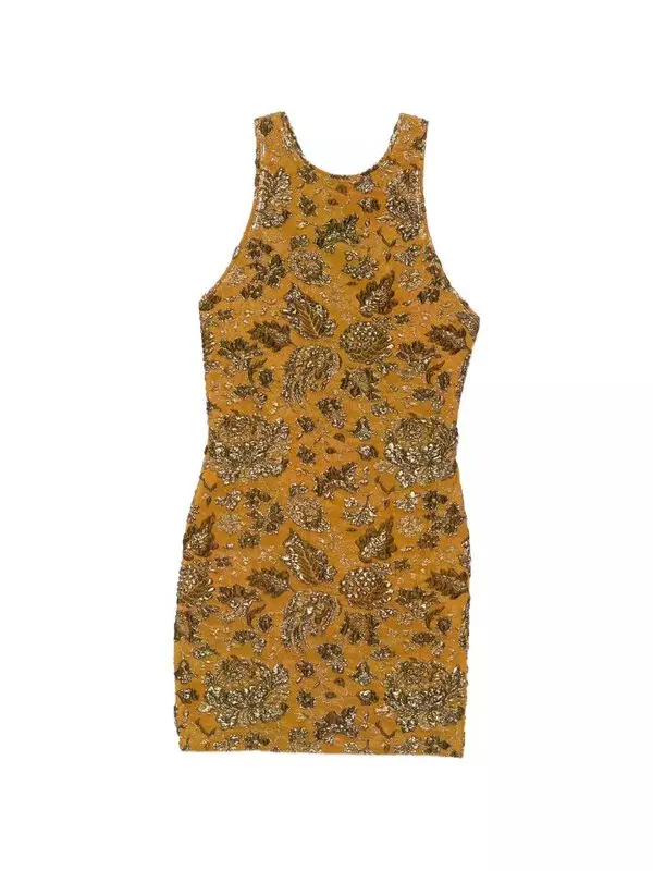 Saint Laurent Floral-jacquard Mini Dress