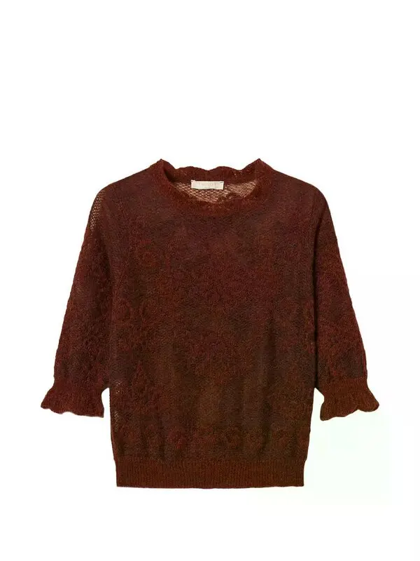 TWINSET Jacquard Alpaca Blend Jumper - Brown