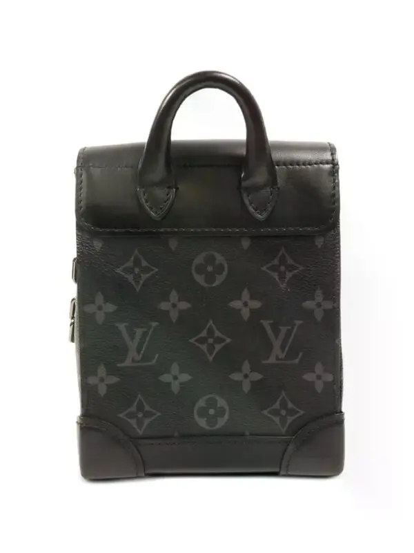 LOUIS VUITTON Nano Steamer Monogram Eclipse Shoulder Bag - Black