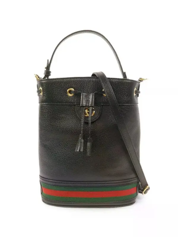Gucci Ophidia Web Bucket Bag - Black
