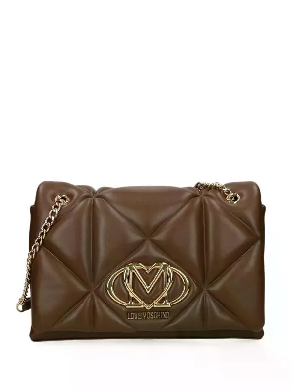 Moschino Logo-plaque Shoulder Bag - Brown