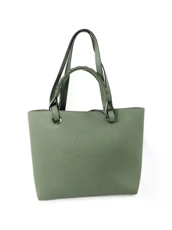 Loewe Anagram Leather Tote Bag - Green
