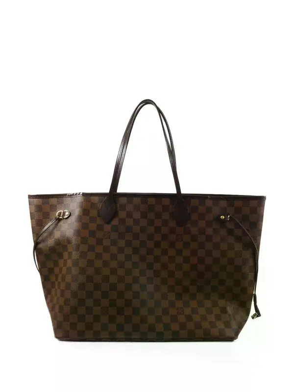 LOUIS VUITTON Damier Canvas Neverfull Gm Tote Bag - Brown