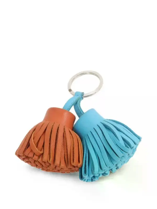 Hermès Tasseled Leather Charm With Split-ring - Orange