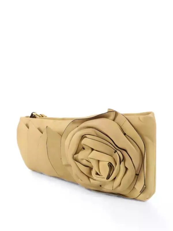 Valentino Garavani Rose-detail Leather Clutch Bag