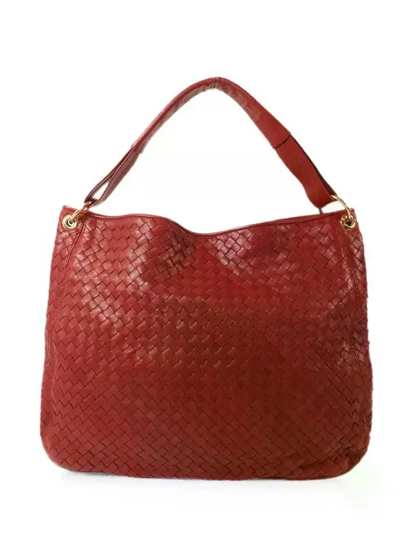 Bottega Veneta Intrecciato Shoulder Bag - Red