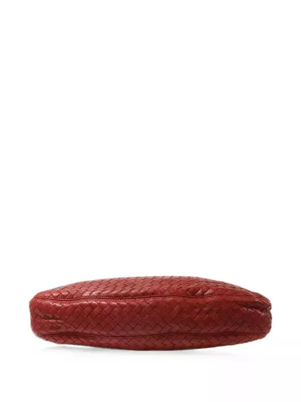 Bottega Veneta Leather Intrecciato Shoulder Bag - Red