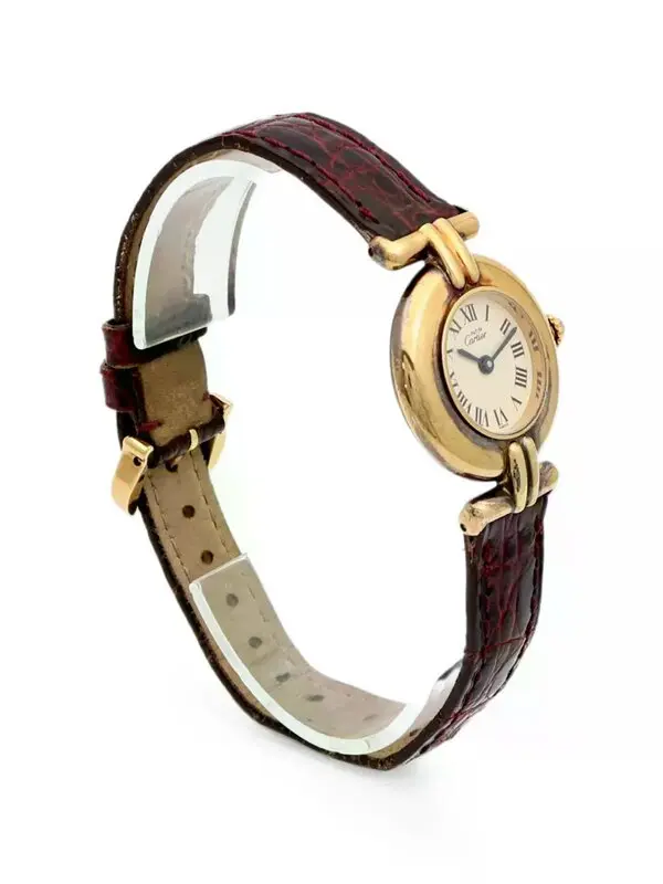 Cartier Must Colisée 24mm Watch With Beige Dial And Leather Strap - Neutrals