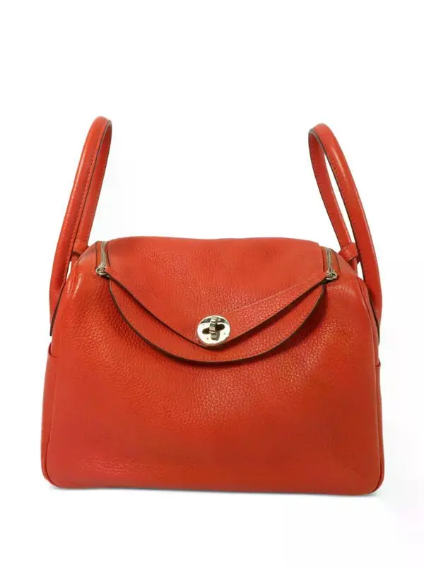 Hermès 26 Lindy Leather Tote Bag - Red