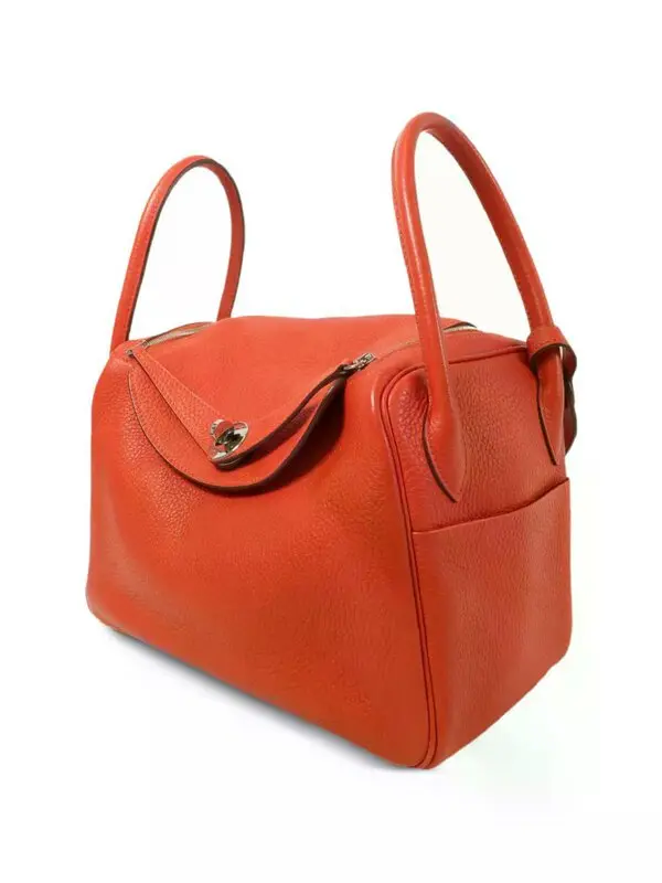Hermès 26 Lindy Leather Tote Bag - Red