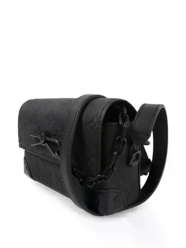 LOUIS VUITTON Monogram Taurillon Leather Shoulder Bag - Black