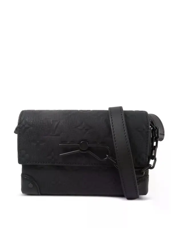 LOUIS VUITTON Monogram Taurillon Leather Shoulder Bag - Black