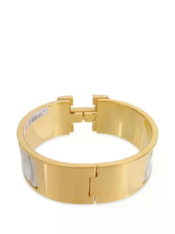 Hermès Clic-clac H" Enamel Bracelet - Gold