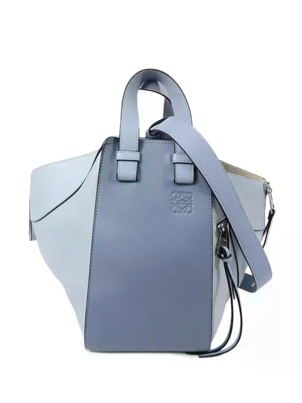 Loewe Medium Hammock Leather Tote Bag - Blue