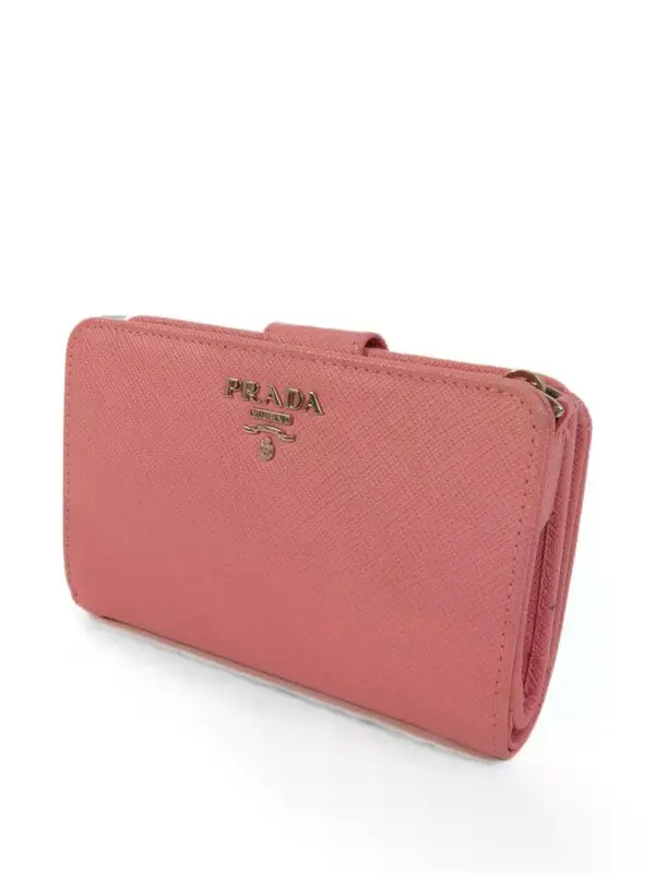 Prada Logo-detail Bi-fold Zipper Wallet