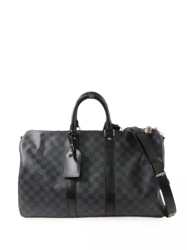 LOUIS VUITTON Keepall 45 Bandoulière Damier Graphite Handbag - Black