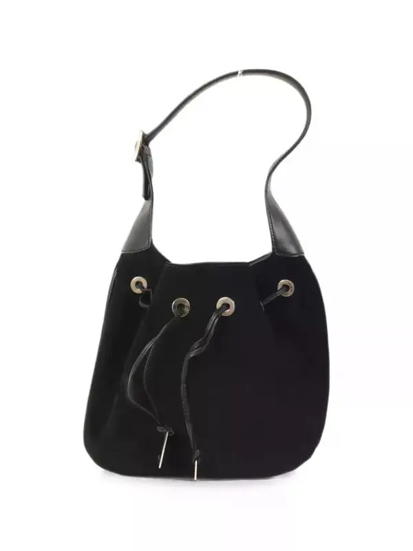 Gucci Eyelet Drawstring Handbag - Black