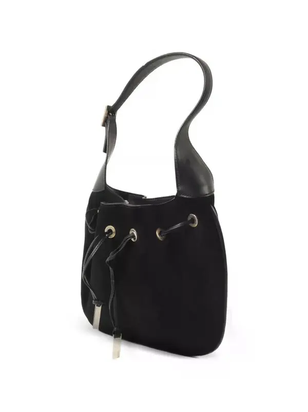 Gucci Suede Eyelet Drawstring Handbag