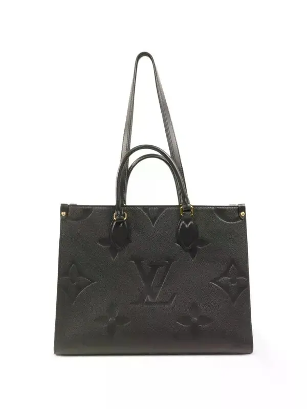 LOUIS VUITTON Monogram Empreinte Leather Tote Bag - Black