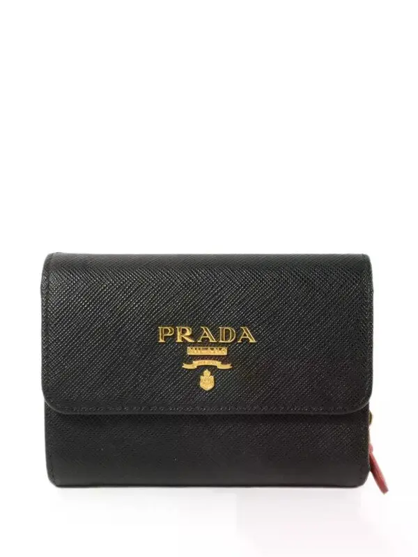 Prada Saffiano Leather Fold Wallet - Black