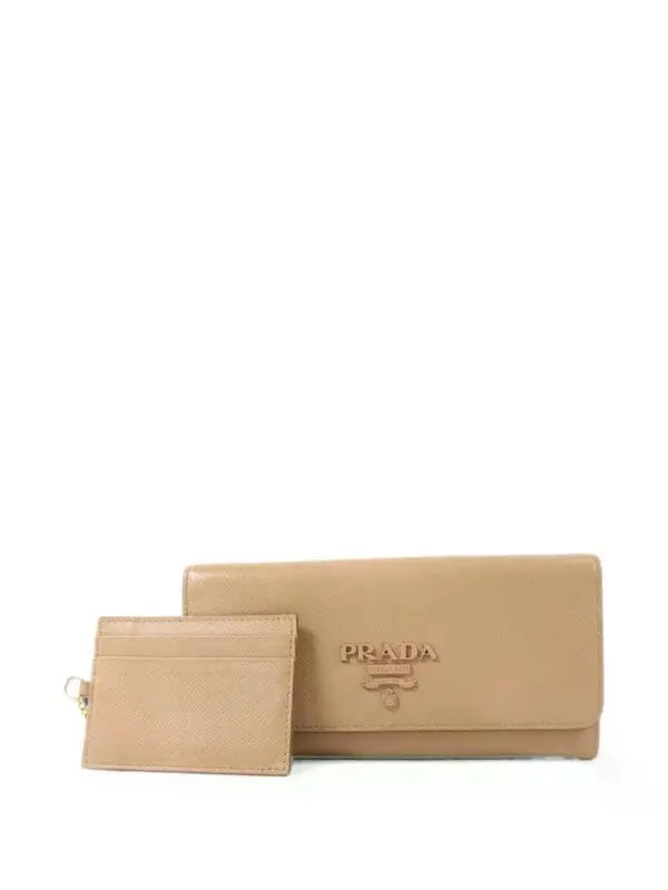 Prada Logo-plaque Leather Wallet