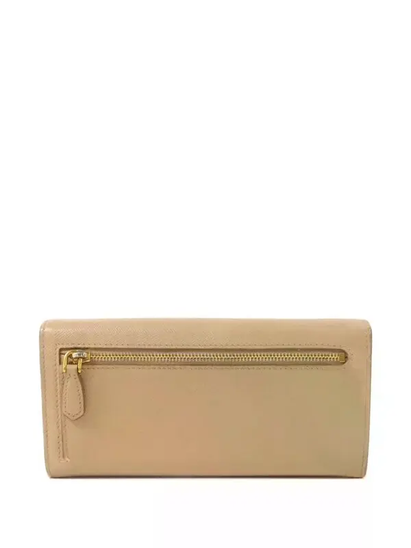 Prada Logo-plaque Leather Wallet - Neutrals