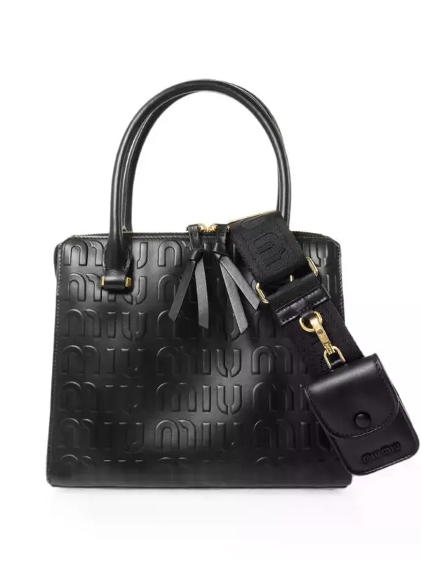 Miu Miu Embossed-logo Leather Shoulder Bag