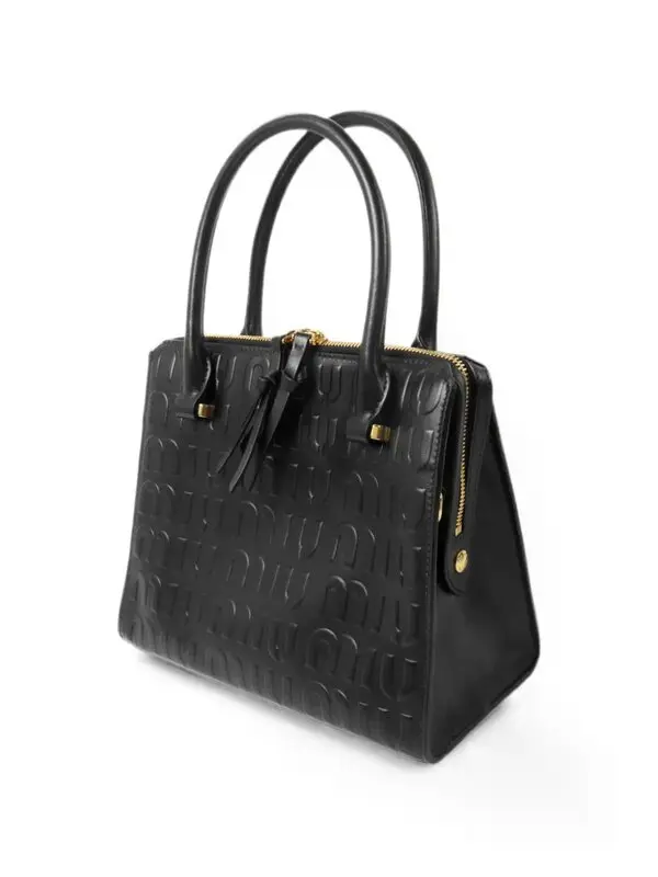 Miu Miu Embossed-logo Leather Shoulder Bag