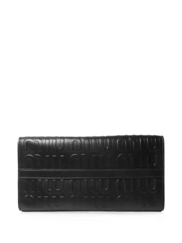 Miu Miu Embossed Logo Leather Shoulder Bag