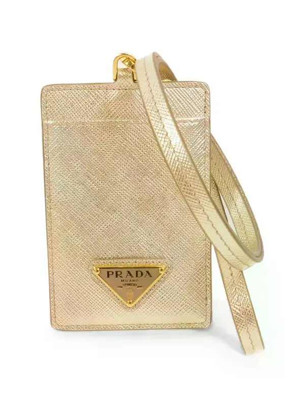 Prada Logo-plaque Holder Card Case - Gold