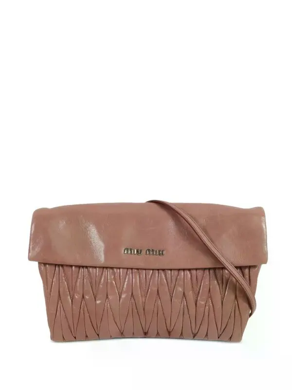 Miu Miu Matelassé Leather Shoulder Bag - Pink