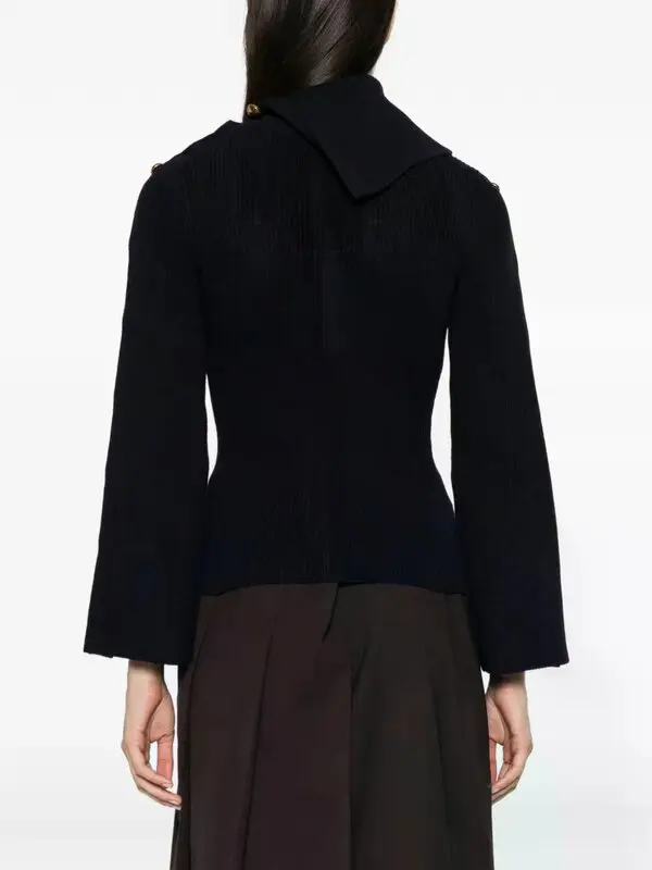 Elisabetta Franchi Button-embellished Ribbed-knit Sweater
