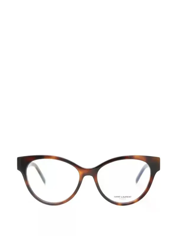 Saint Laurent Oval Shaped Glasses - Brown