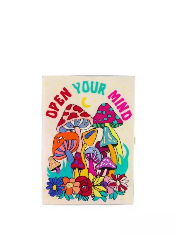 OLYMPIA LE-TAN Open Your Mind Embroidered Book Clutch Bag
