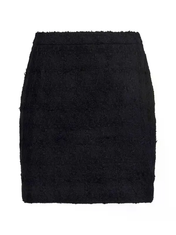 Alessandra Rich Bouclé-knit Mini Skirt - Black