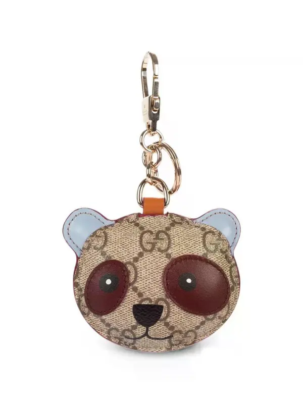 Gucci Gg Supreme Panda Bag Charm - Neutrals
