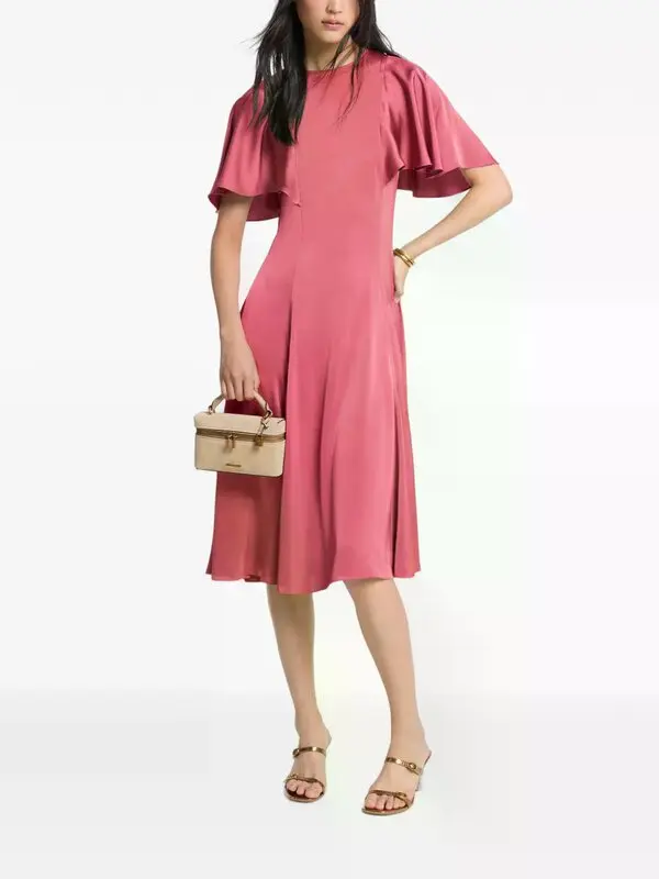 Michael Kors Cape-sleeve Midi Dress - Pink