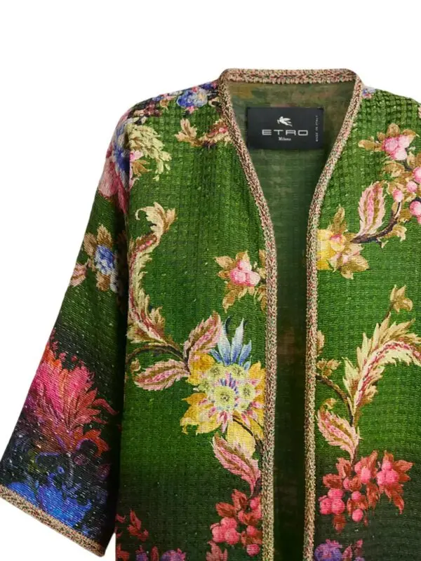 Etro Floral-jacquard Open-front Jacket