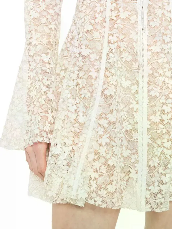 MONTSAND Jaliyah Dress Lace Overlay Bell Sleeve Corset Dress