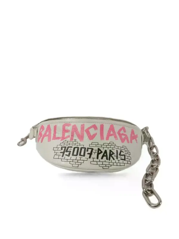 Balenciaga Souvenir Graffiti Belt Bag - White