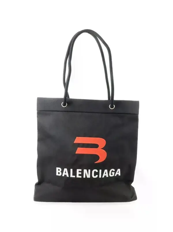 Balenciaga Explorer Logo Print Tote Bag - Black