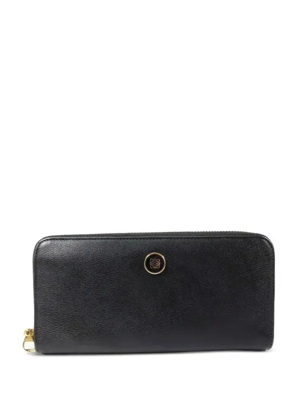 Loewe Logo-plaque Leather Wallet - Black