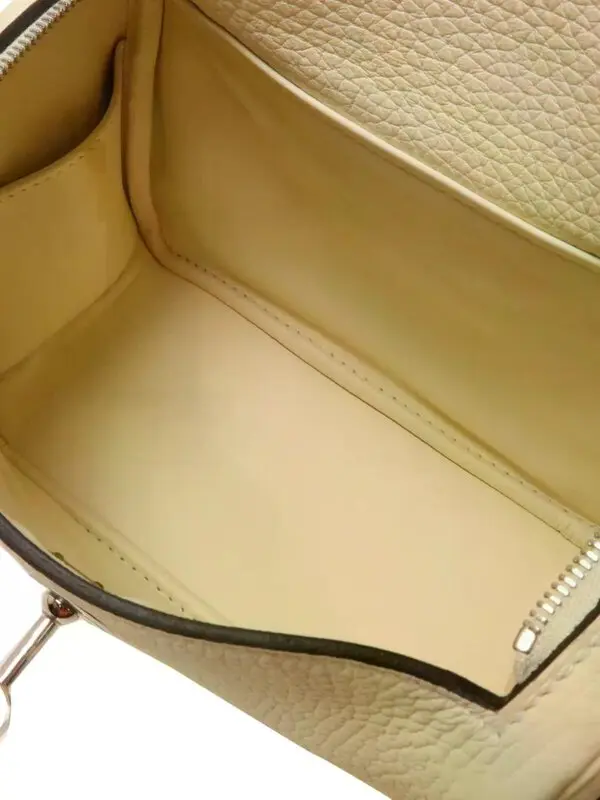 Hermès 2026 Mini Lindy Leather Tote Bag - White