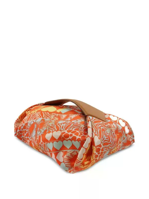Hermès Balusoie Silk Graphic Print Calf Leather Handbag