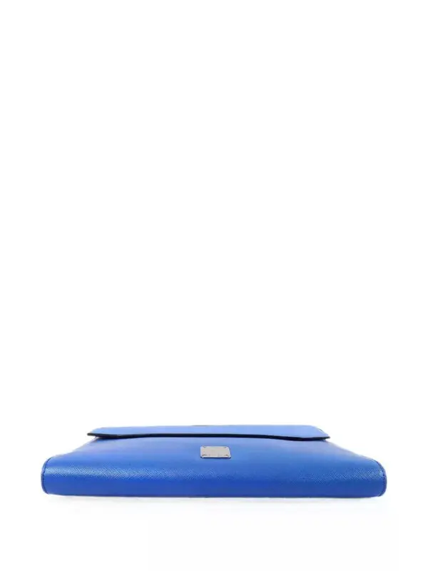 Mcm Foldover-top Logo-plaque Clutch Bag