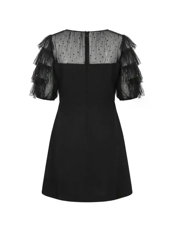 Valentino Garavani Bead-embellished Ruffled Midi Dress - Black