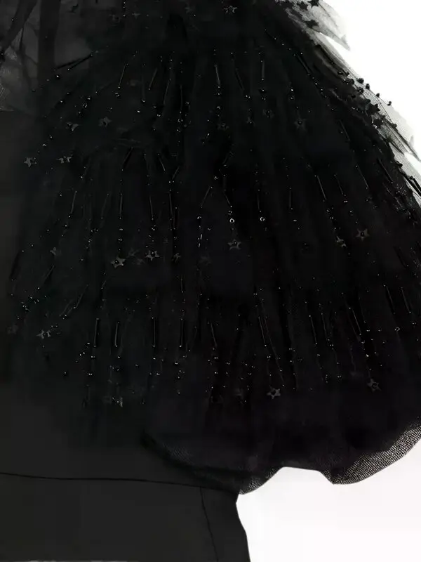 Valentino Garavani Bead-embellished Ruffled Midi Dress